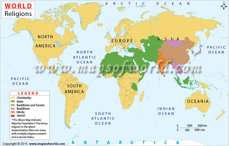 Religions Of The World World Religion Map