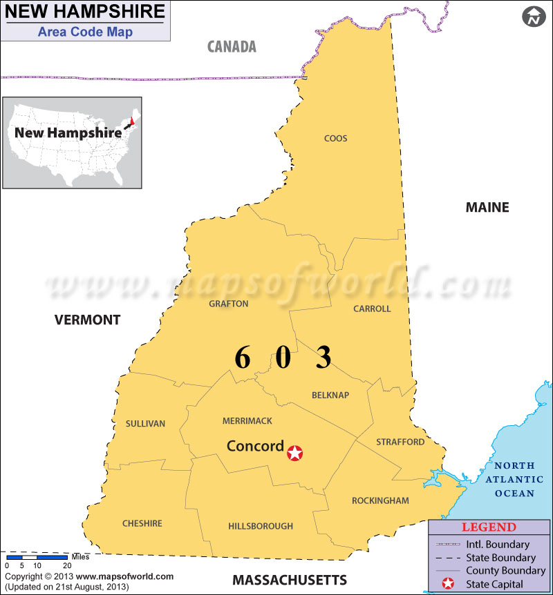 New Hampshire Area Codes Map Of New Hampshire Area Codes New Hampshire Area Codes Map Of New Hampshire Area Codes