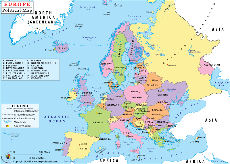 Europe Political Map Political Map Of Europe With Countries And Capitals
