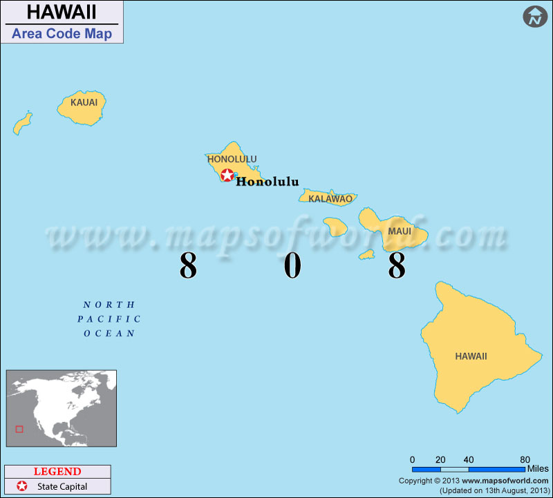 Hawaii Area Codes Map Of Hawaii Area Codes Hawaii Area Codes Map Of Hawaii Area Codes