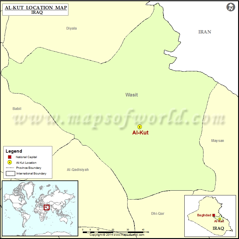 Where is Al Kut | Location of Al Kut in Iraq Map