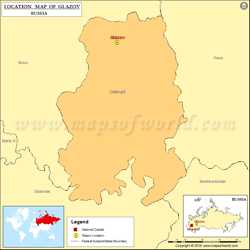 Where is Glazov | Location of Glazov in Russia Map