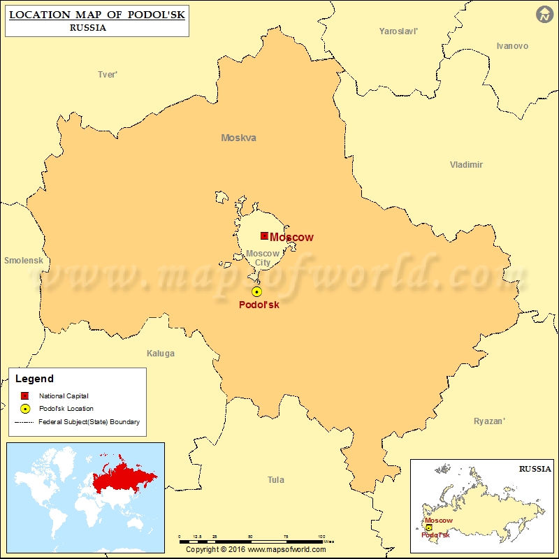 Where is Podolsk | Location of Podolsk in Russia Map